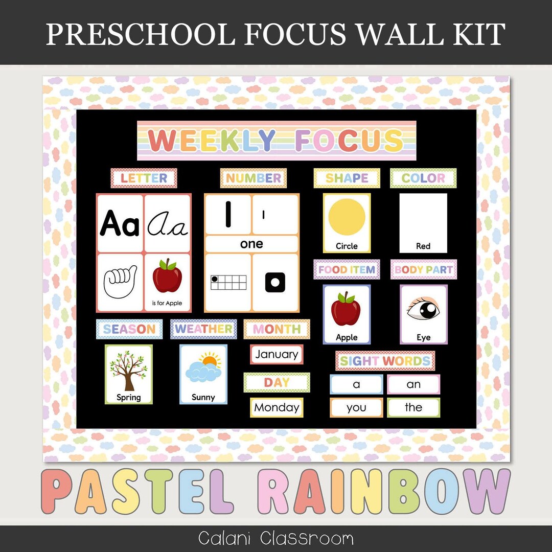Preschool Focus Wall Template, Preschool Learning Wall, Classroom ...
