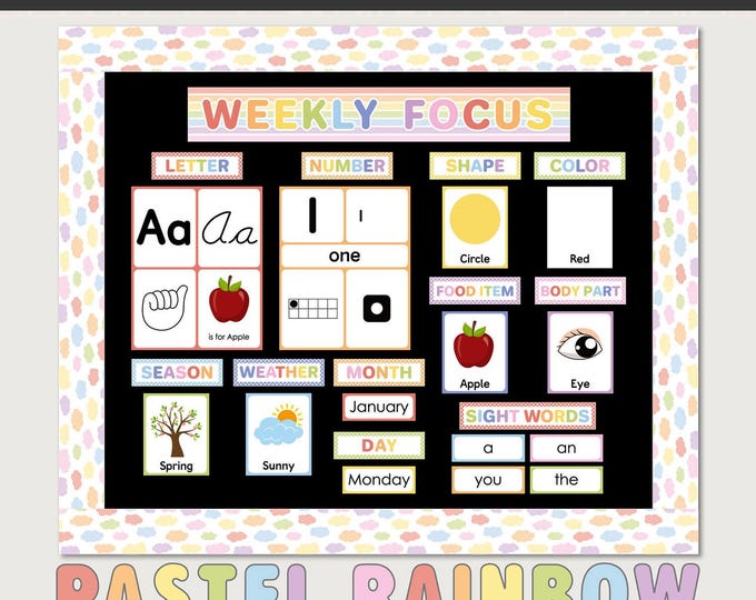 Colorful Focus Wall | Circle Time Board | Bulletin Board Kit ...