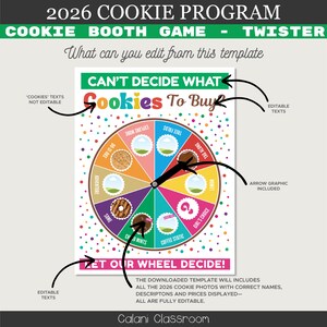 2026 Cookie Booth Twister Printable, Cookie Booth Game for Scout ...