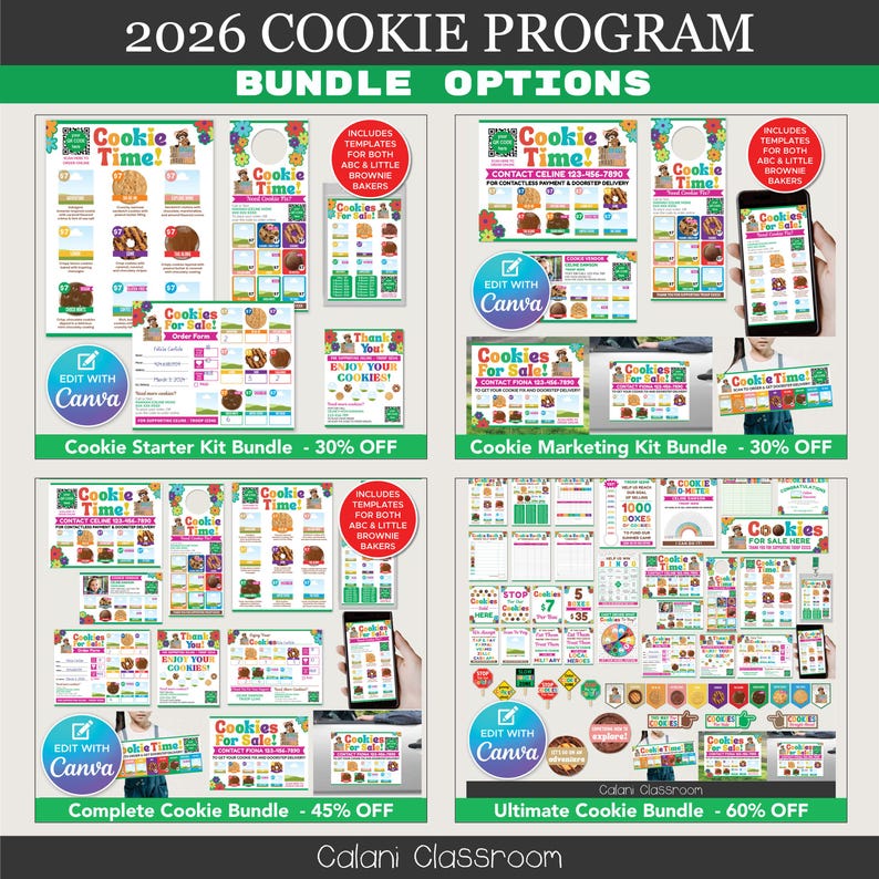 2026 Cookie Vendor Business Card, DIY Editable Cookie Marketing Kit for ...