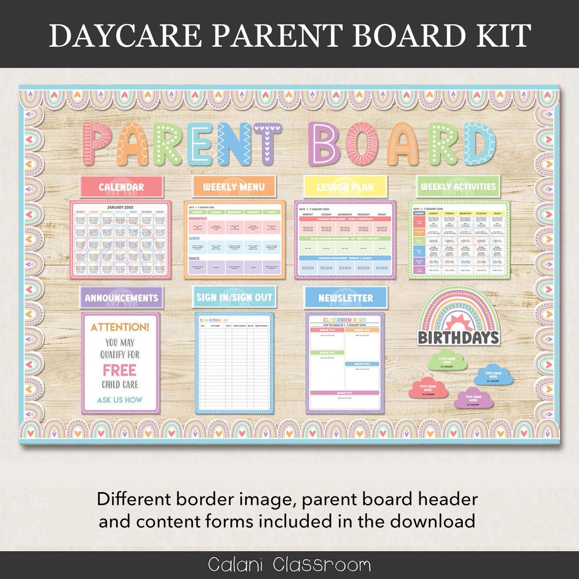 Daycare Parent Board, Childcare Bulletin Board Template, Parent Info ...