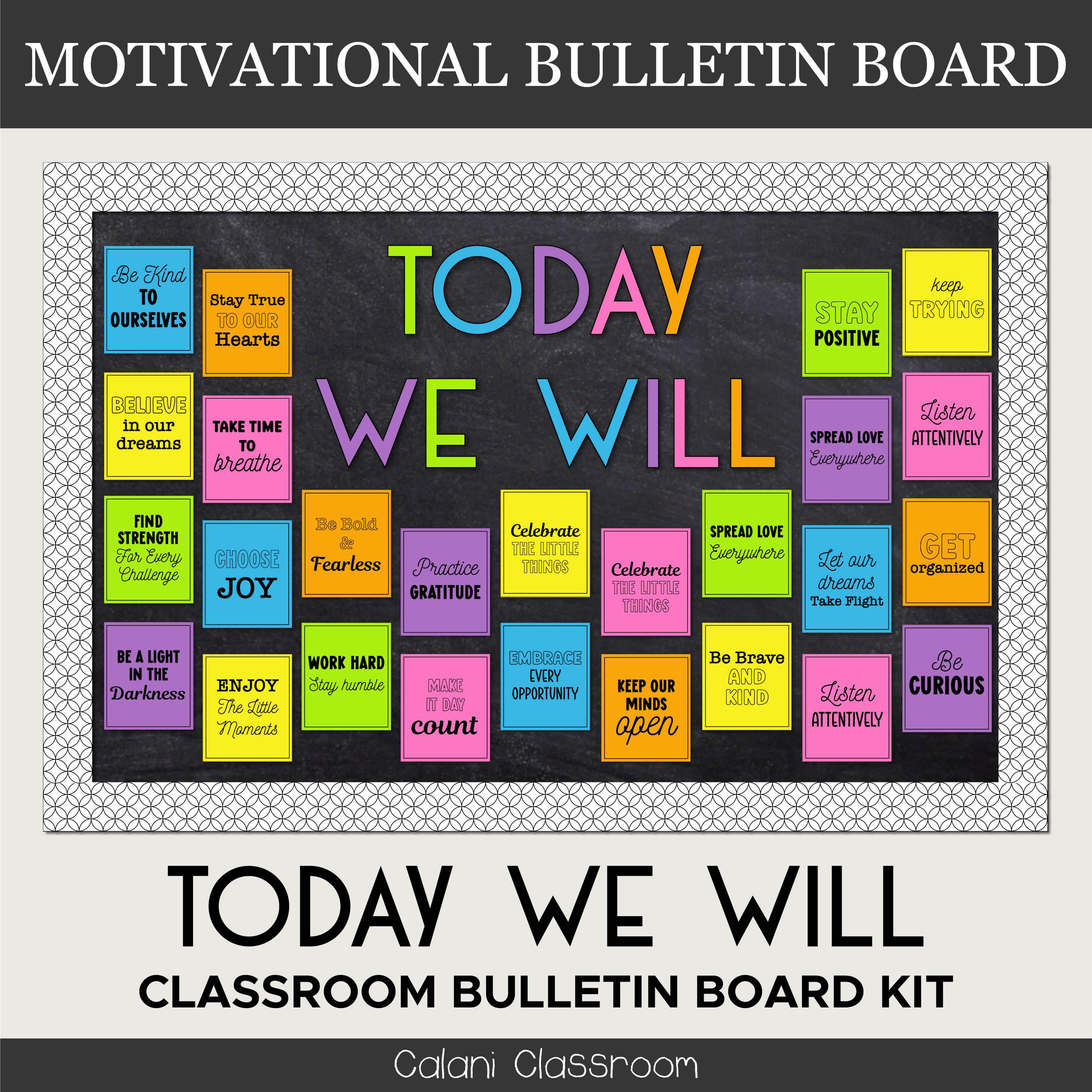 Today We Will Bulletin Board Kit, Motivational Bulletin Board ...