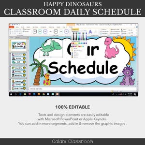 Classroom Schedule Cards With Clock, Dinosaurs Classroom Theme ...