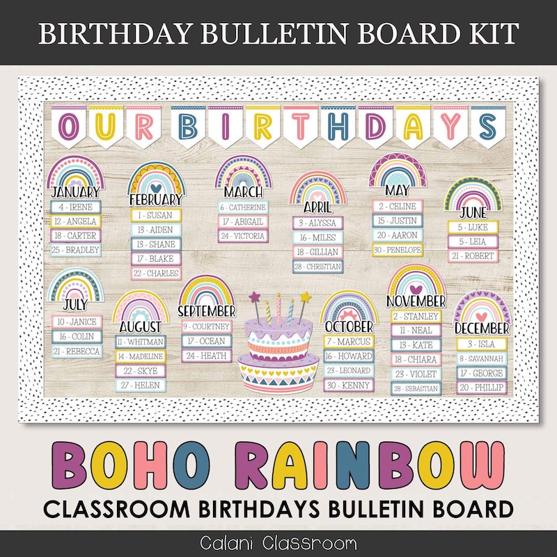 Boho Rainbow Classroom - Etsy