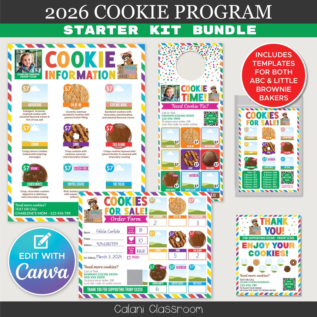 2026 Cookie Bundle, DIY Editable Cookie Marketing Kit With Scout's ...