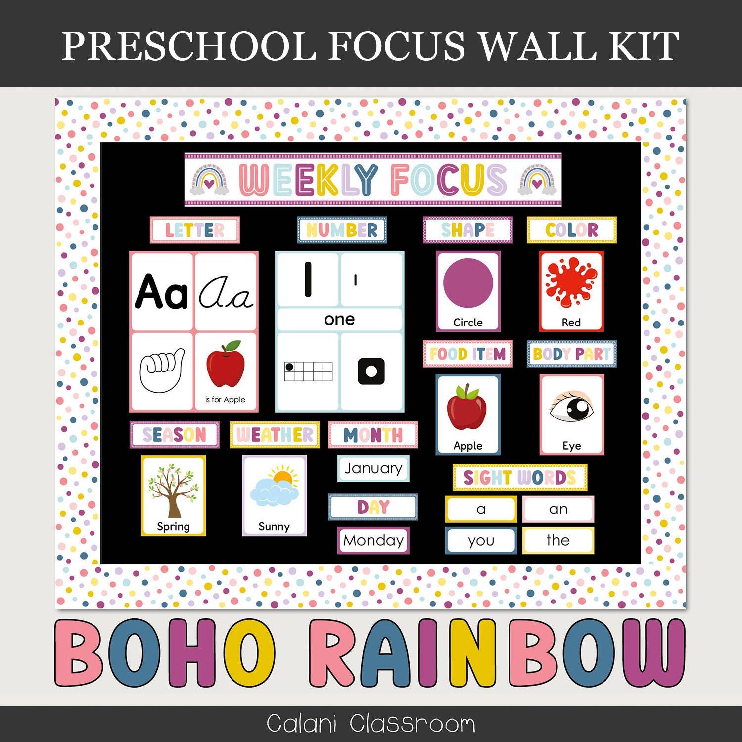 Preschool Focus Wall Template, Preschool Learning Wall, Classroom ...