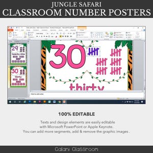 Number Classroom Poster, Jungle Classroom Theme, Editable Math Poster ...