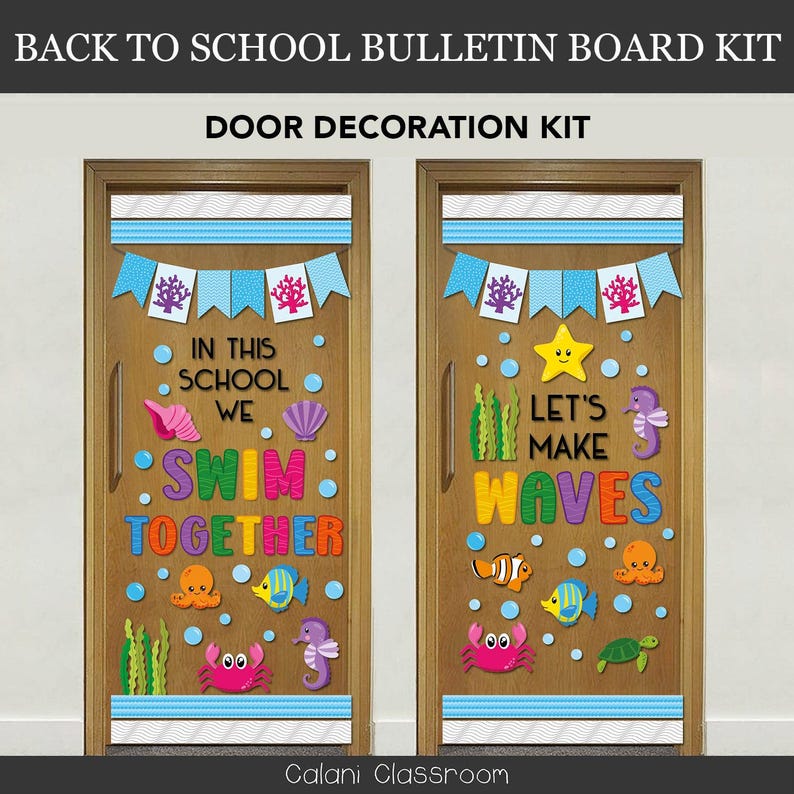 Ocean Bulletin Board Kit, Sea Classroom Door Decor, Ocean Classroom ...