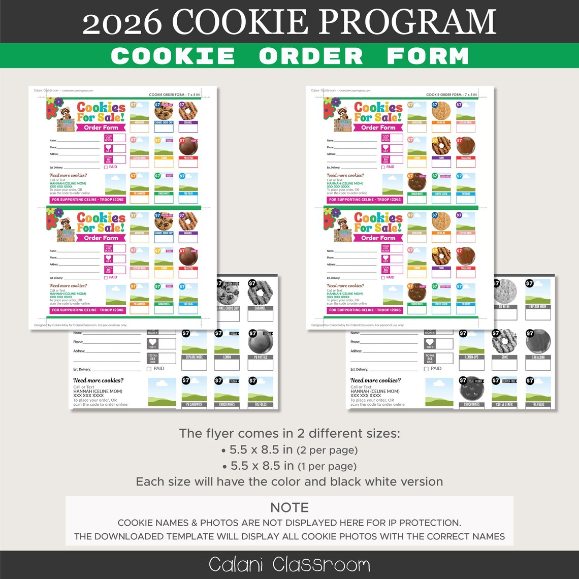 2026 Cookie Order Form, DIY Editable Cookie Marketing Kit for Scout ...