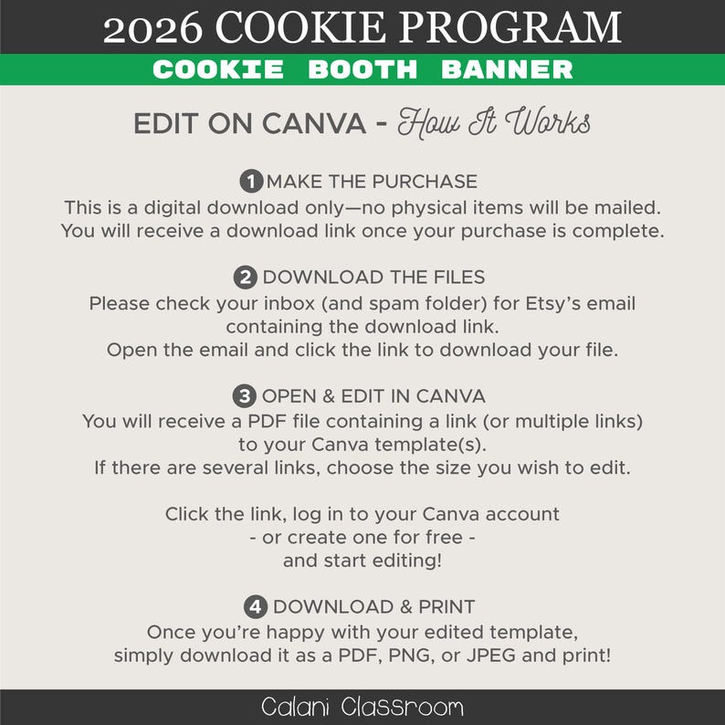 2026 Cookie Booth Big Banner, DIY Editable Cookie Booth Decor Kit for ...