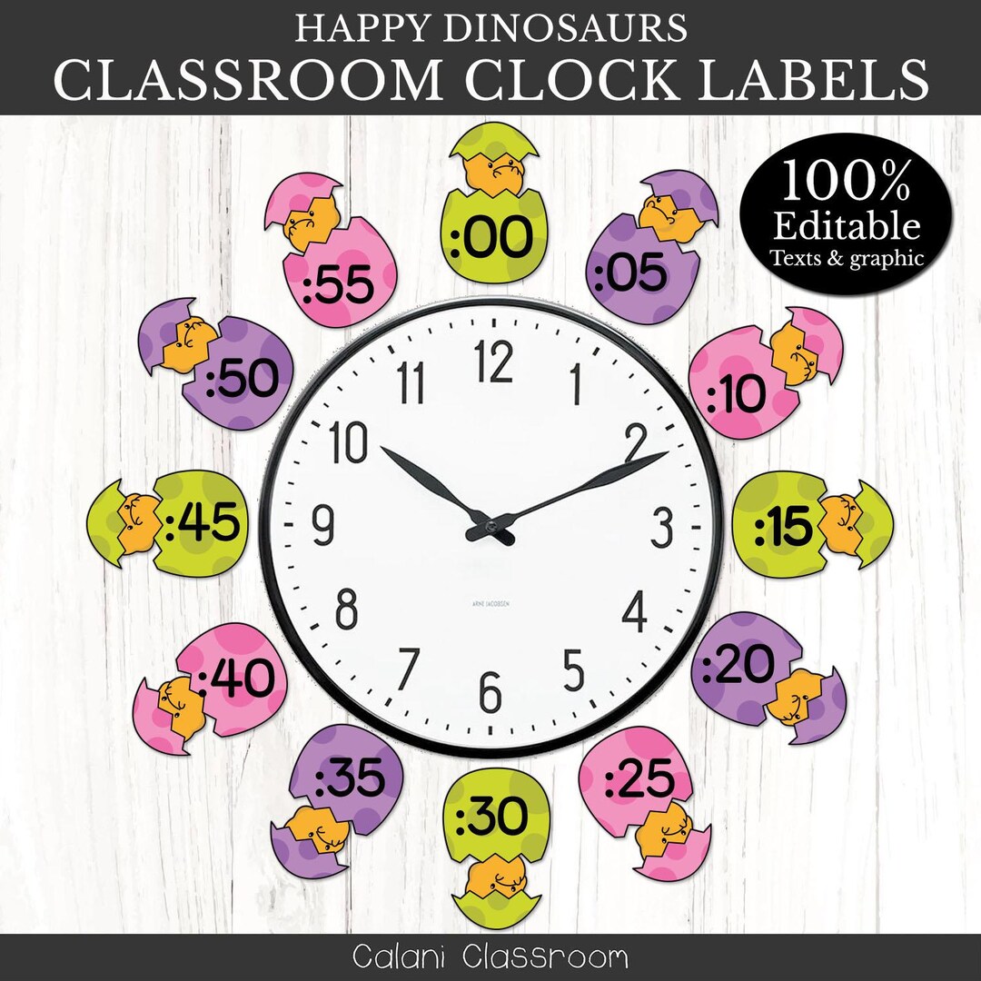 Clock Label Classroom Decoration, Dinosaur Classroom Theme, Telling ...
