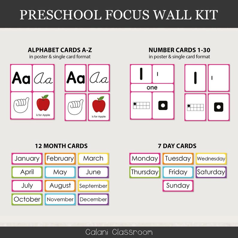 Preschool Focus Wall Template, Preschool Learning Wall, Classroom ...