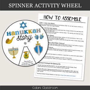 The Hanukkah Story Activity Wheel, Jewish Holiday Craft - Digital ...