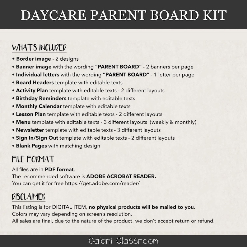 Daycare Parent Board, Childcare Bulletin Board Template, Parent Info ...