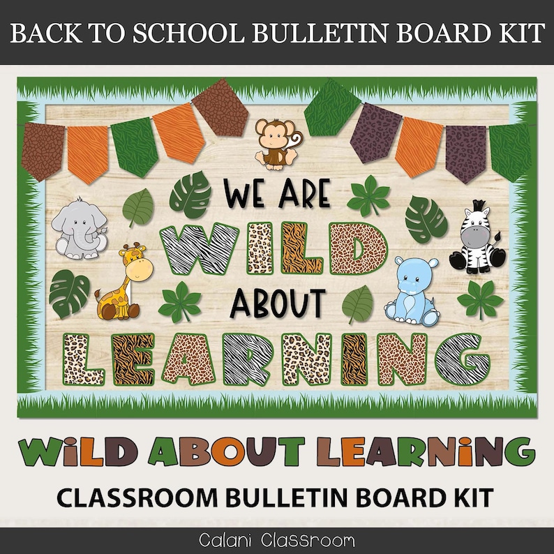 Back to School Bulletin Board Kit, Classroom Bulletin Board, Jungle ...
