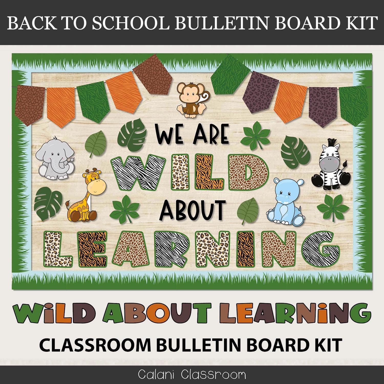 Back to School Bulletin Board Kit, Classroom Bulletin Board, Jungle ...