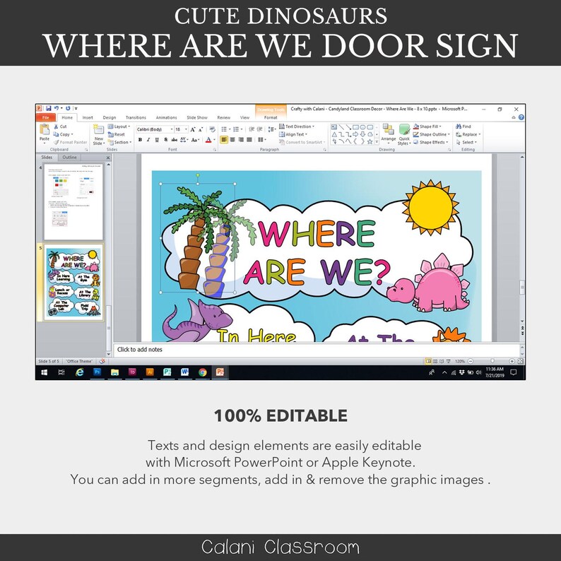 Classroom Door Sign, Dinosaur Classroom, Where Are We Door Sign, Dino ...