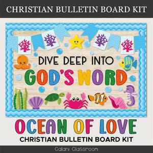 Christian Bulletin Board Kit, Ride the Wave of Grace Classroom Bulletin ...