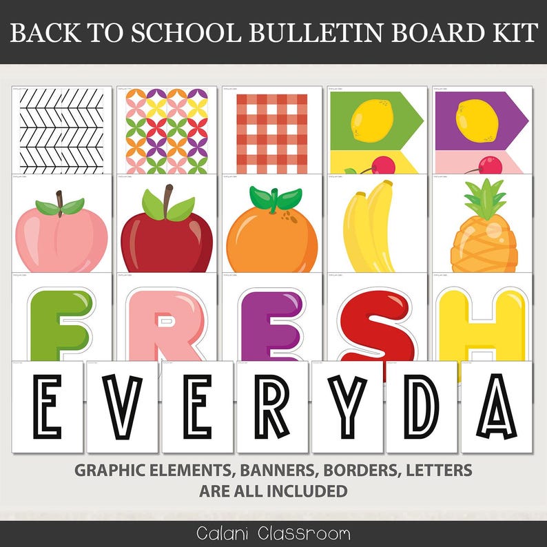 Fruit Bulletin Board Kit, Sweet Classroom Door Decor, Fruit Classroom ...