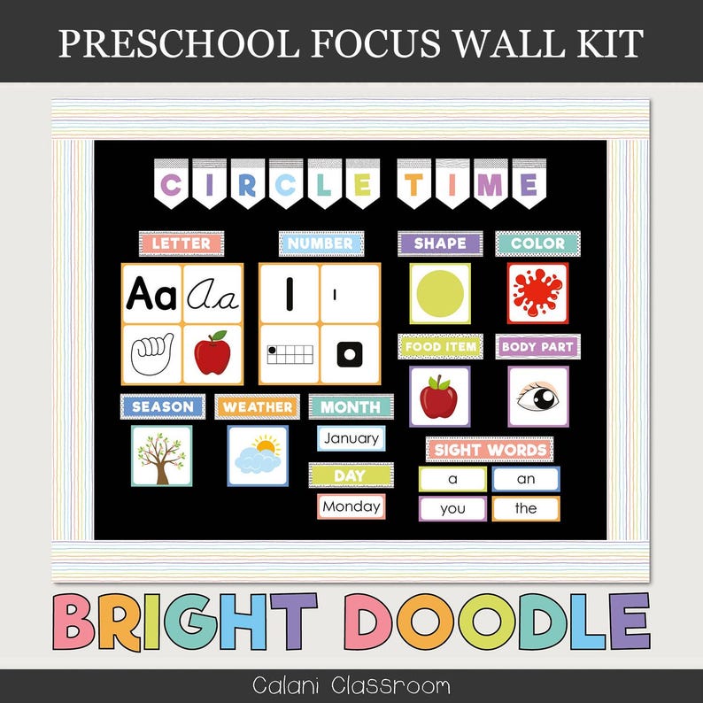 Preschool Focus Wall Template, Preschool Learning Wall, Classroom ...