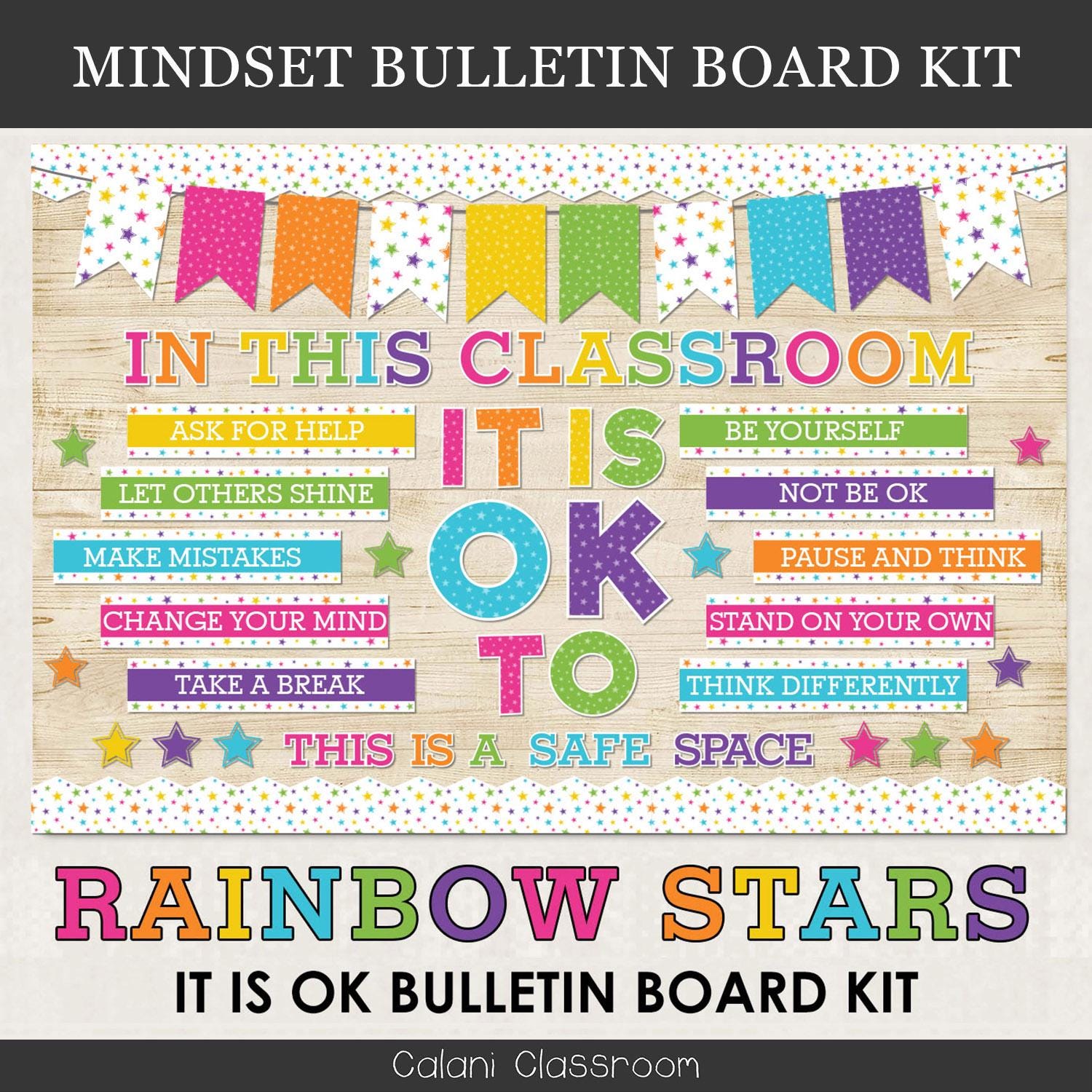 Mindset Bulletin Board Kit, Classroom Door Decor, Social Emotional ...