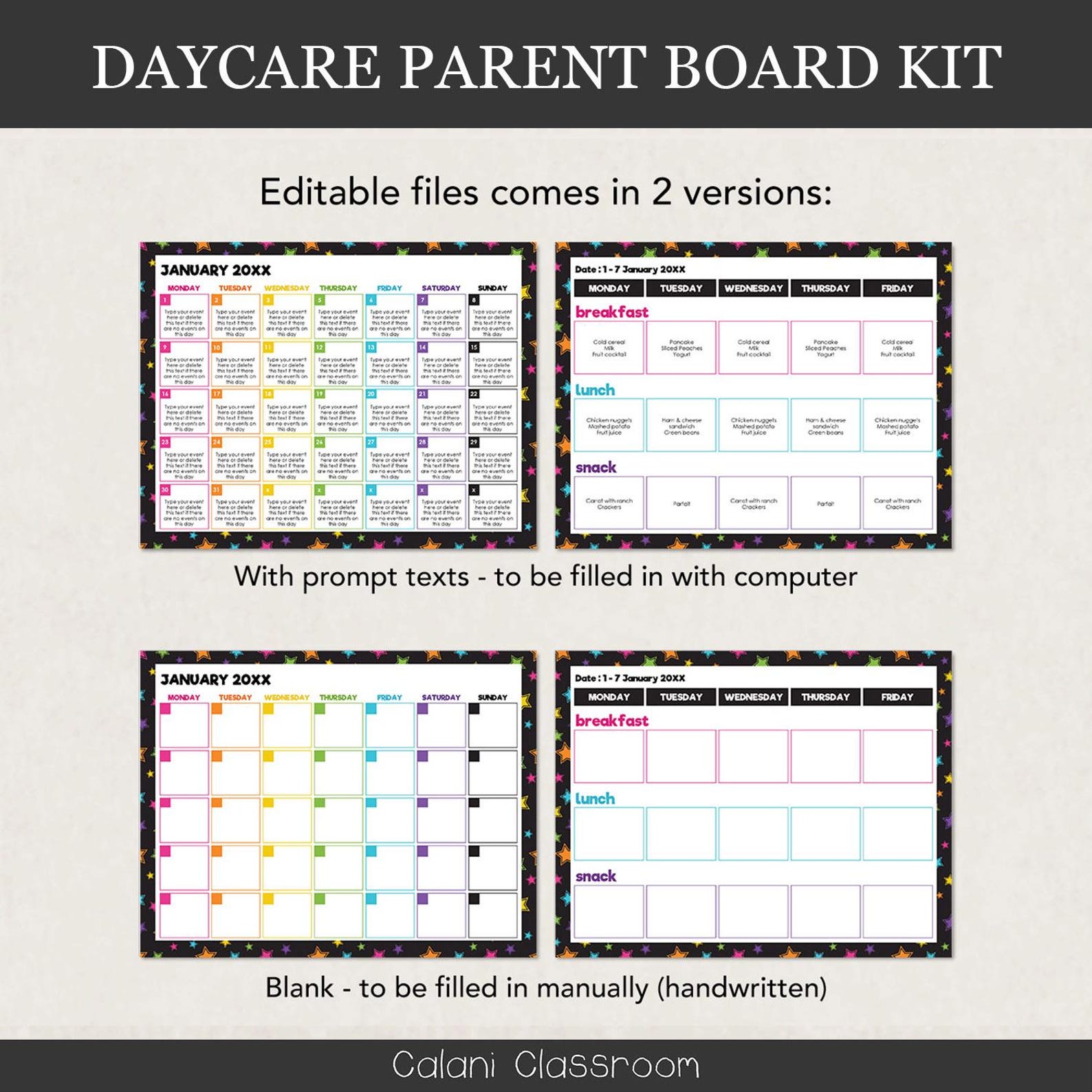 Daycare Parent Board, Childcare Bulletin Board Template, Parent Info ...