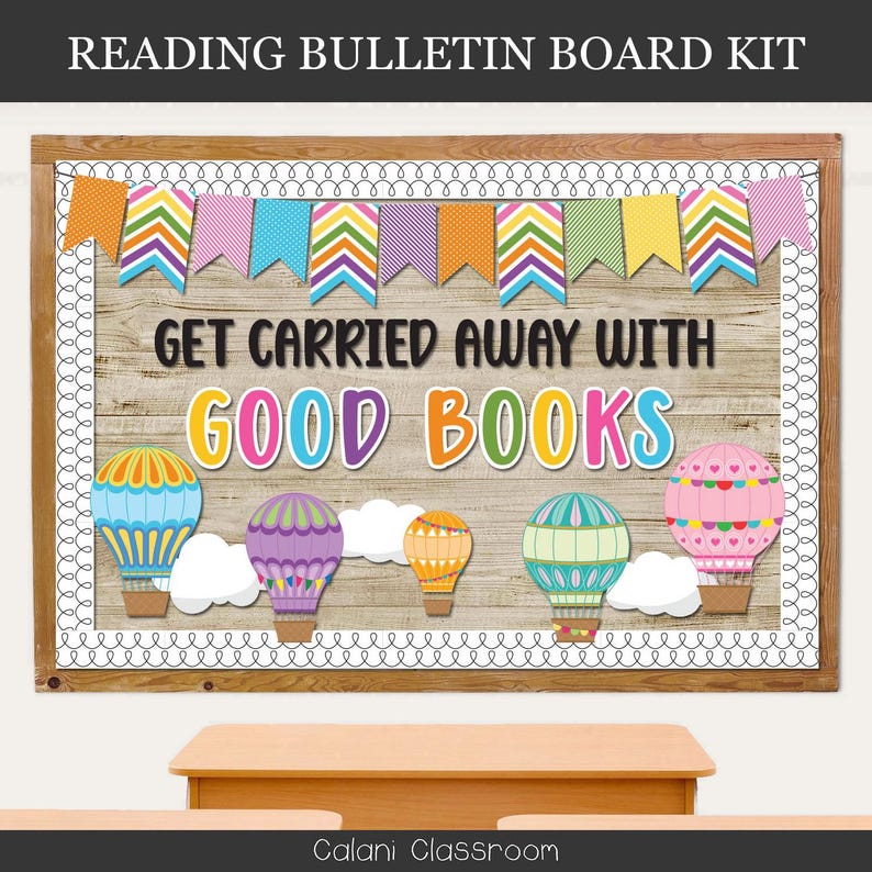 Reading Bulletin Board Kit, Classroom Bulletin Board, Hot Air Balloons ...