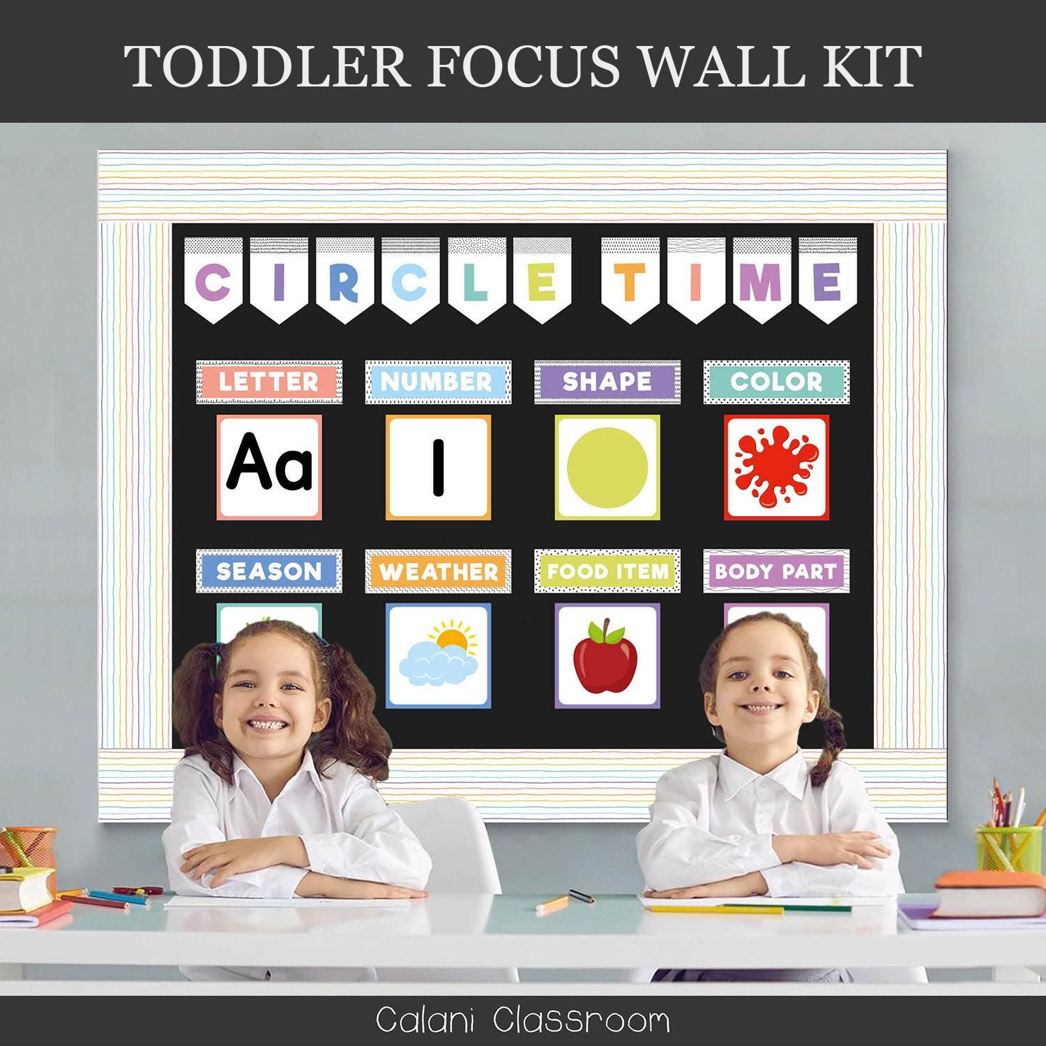 Toddler Focus Wall Template, Toddler Learning Wall, Toddler Circle Time ...