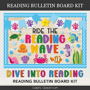 Reading Bulletin Board Kit, Classroom Bulletin Board, Dive Into Reading ...