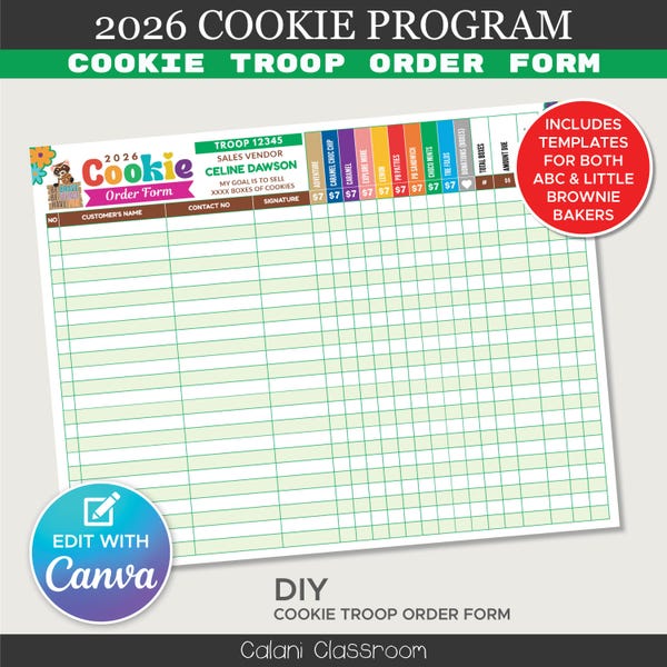 2026 Girl Scout Cookie Sheet - Etsy
