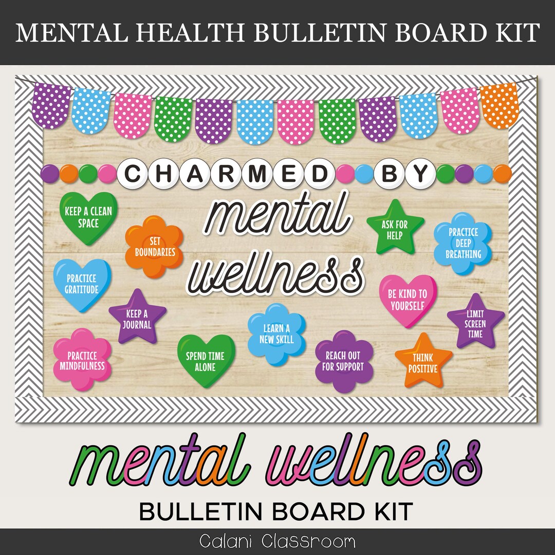 Mental Health Bulletin Board Kit, Mental Wellness Habits, Classroom ...