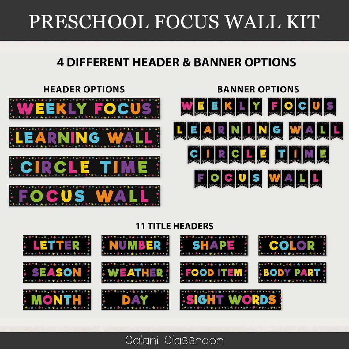 Preschool Focus Wall Template, Preschool Learning Wall, Classroom ...