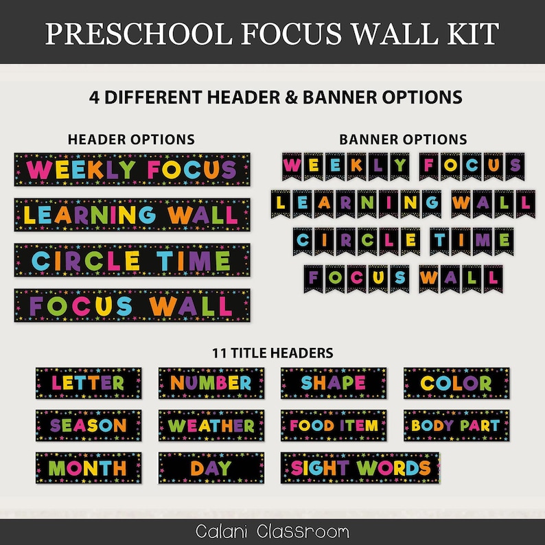 Preschool Focus Wall Template, Preschool Learning Wall, Classroom ...