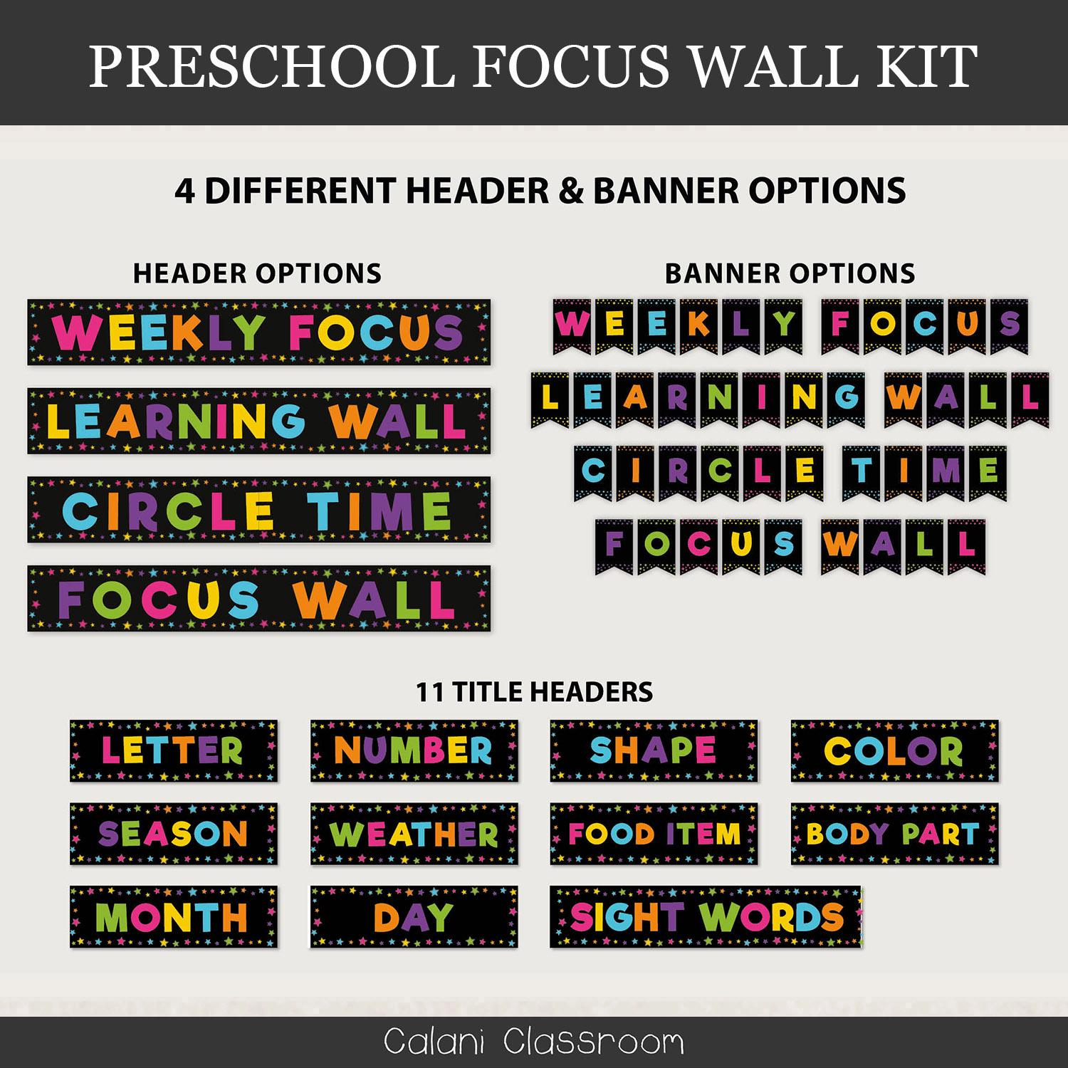 Preschool Focus Wall Template, Preschool Learning Wall, Classroom ...