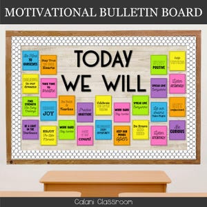 Today We Will Bulletin Board Kit, Motivational Bulletin Board ...