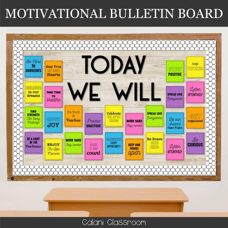Today We Will Bulletin Board Kit, Motivational Bulletin Board ...