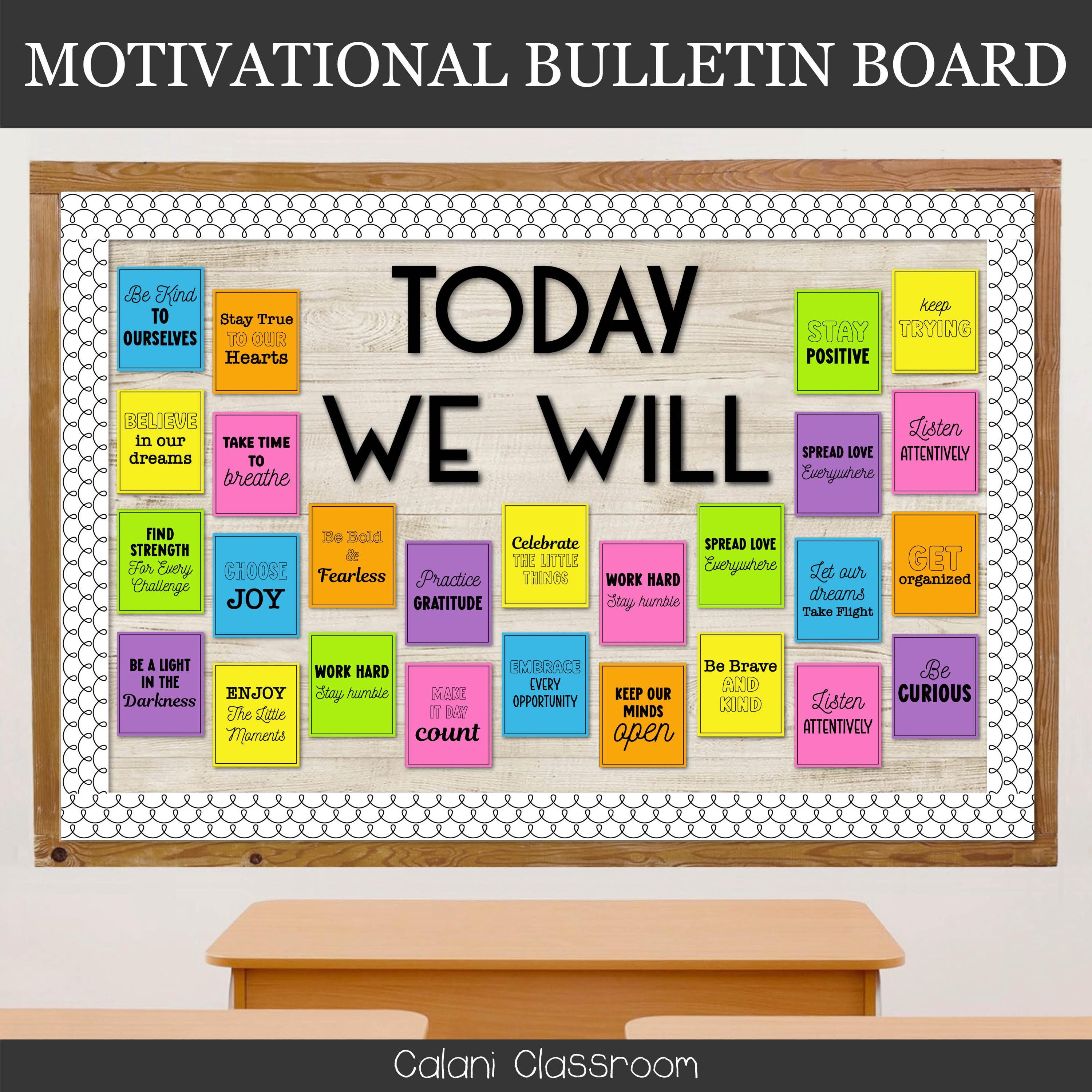 Today We Will Bulletin Board Kit, Motivational Bulletin Board ...