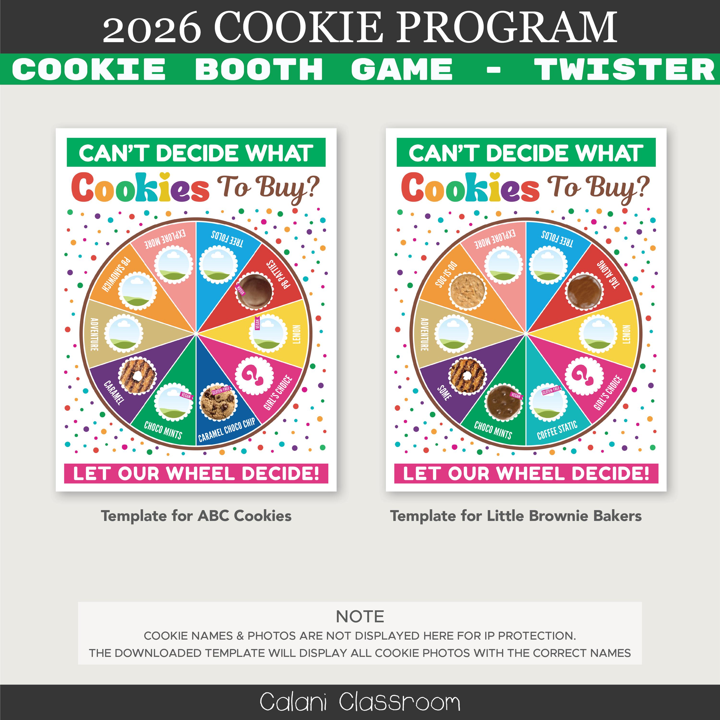 2026 Cookie Booth Twister Printable, Cookie Booth Game for Scout ...