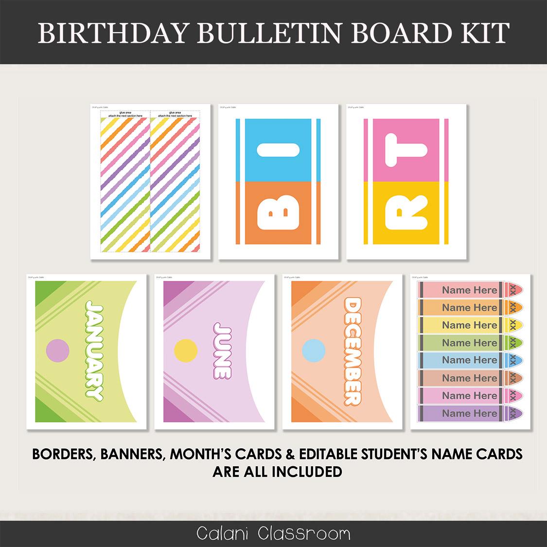 Birthday Board Classroom Decor, Crayon Classroom Theme, Editable ...