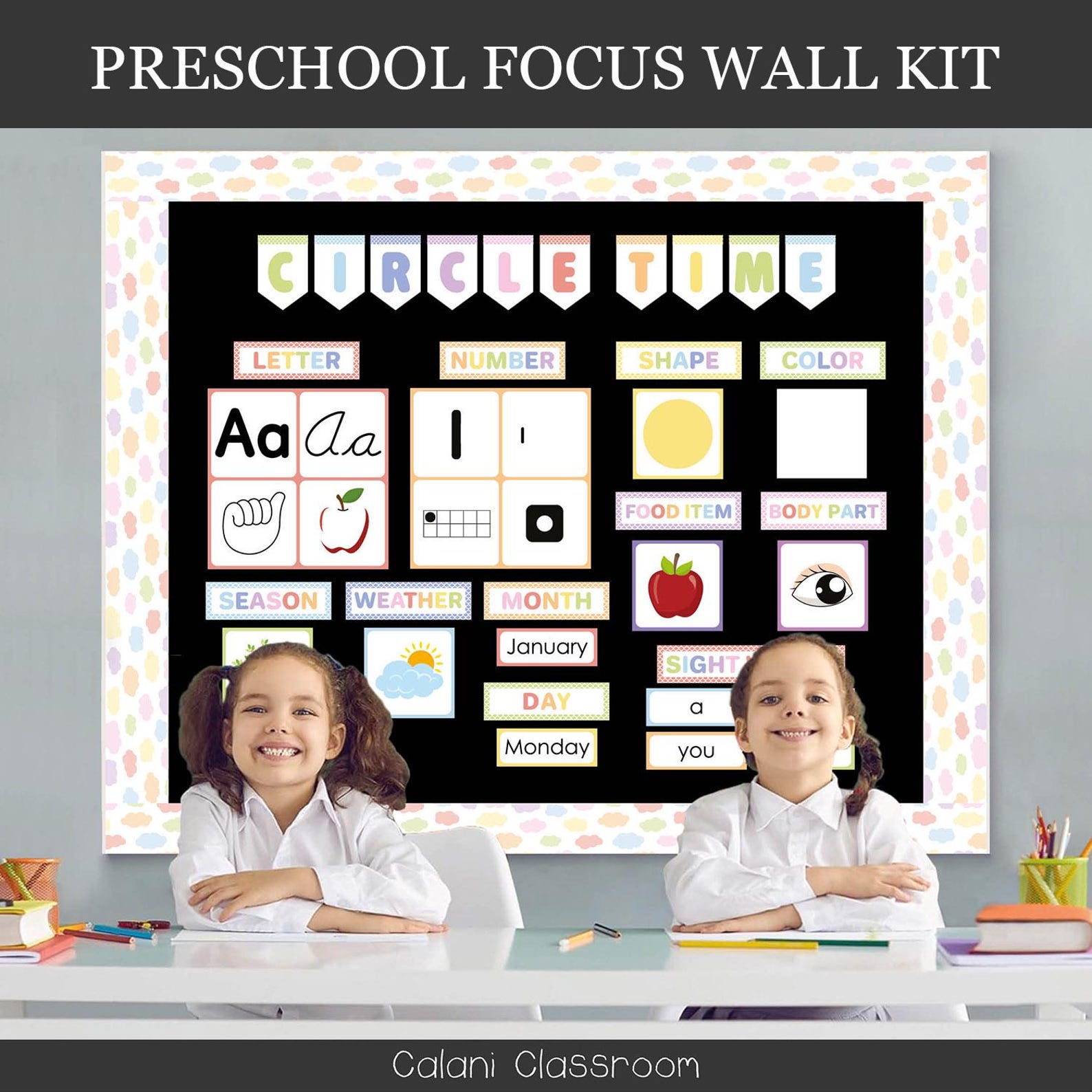 Preschool Focus Wall Template, Preschool Learning Wall, Classroom ...