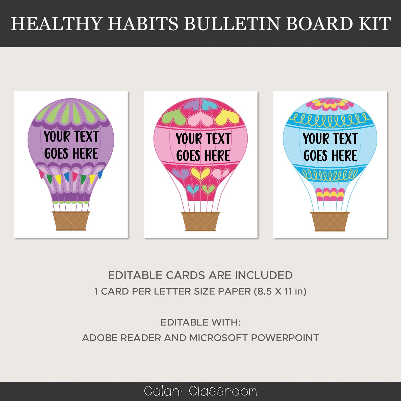 Healthy Habits Bulletin Board Kit, Healthy Habits School, Classroom ...