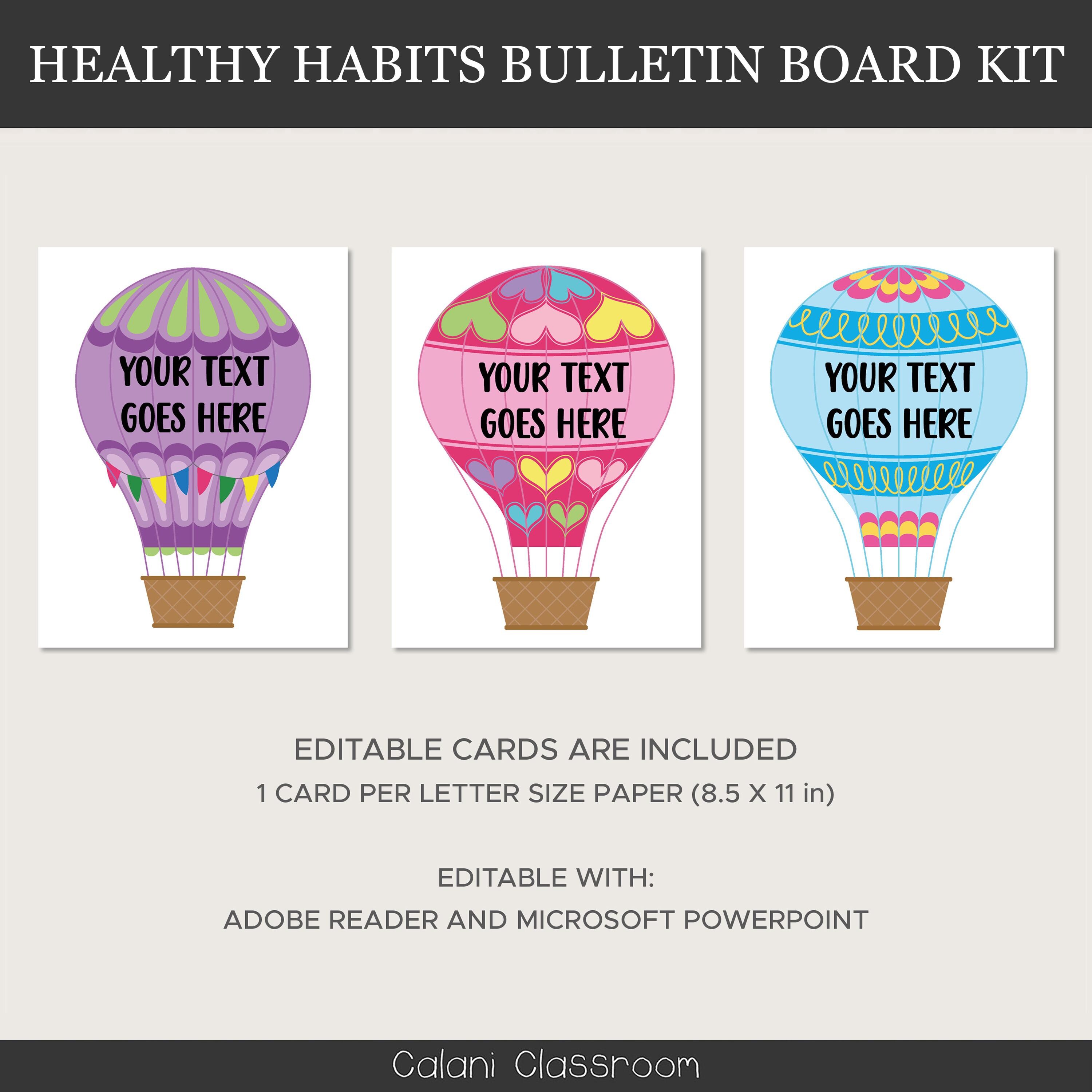 Healthy Habits Bulletin Board Kit, Healthy Habits School, Classroom ...