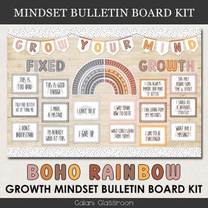 Growth Mindset Bulletin Board, Pastel Rainbow Classroom Display, Change ...