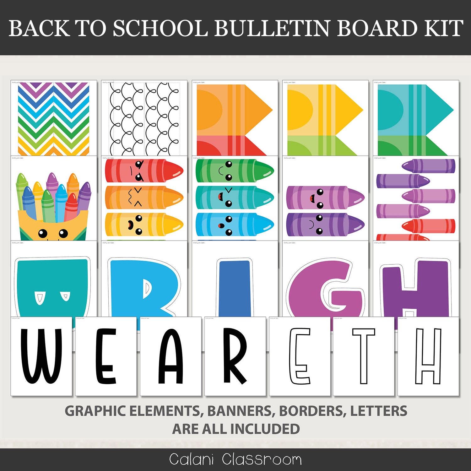 Crayon Bulletin Board Kit, Crayon Classroom Door Decor, Classroom ...
