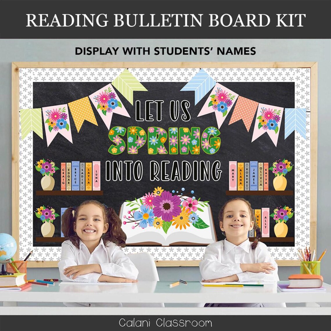 Reading Bulletin Board Kit, Classroom Bulletin Board, Spring Into Reading Bulletin Board ...