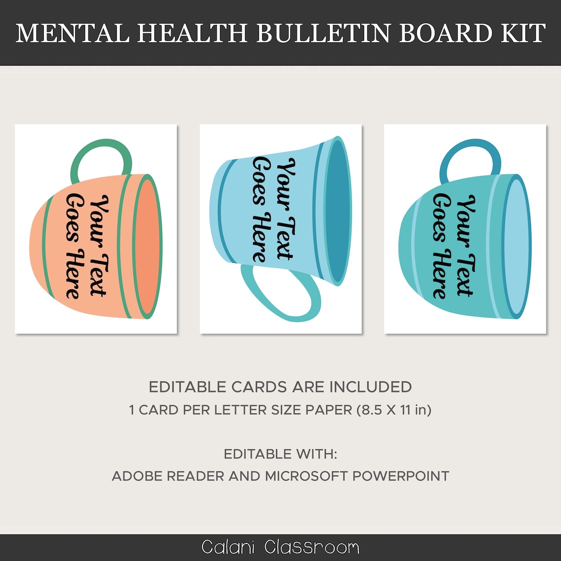 Mental Health Bulletin Board Kit, Mental Wellness Habits, Classroom ...