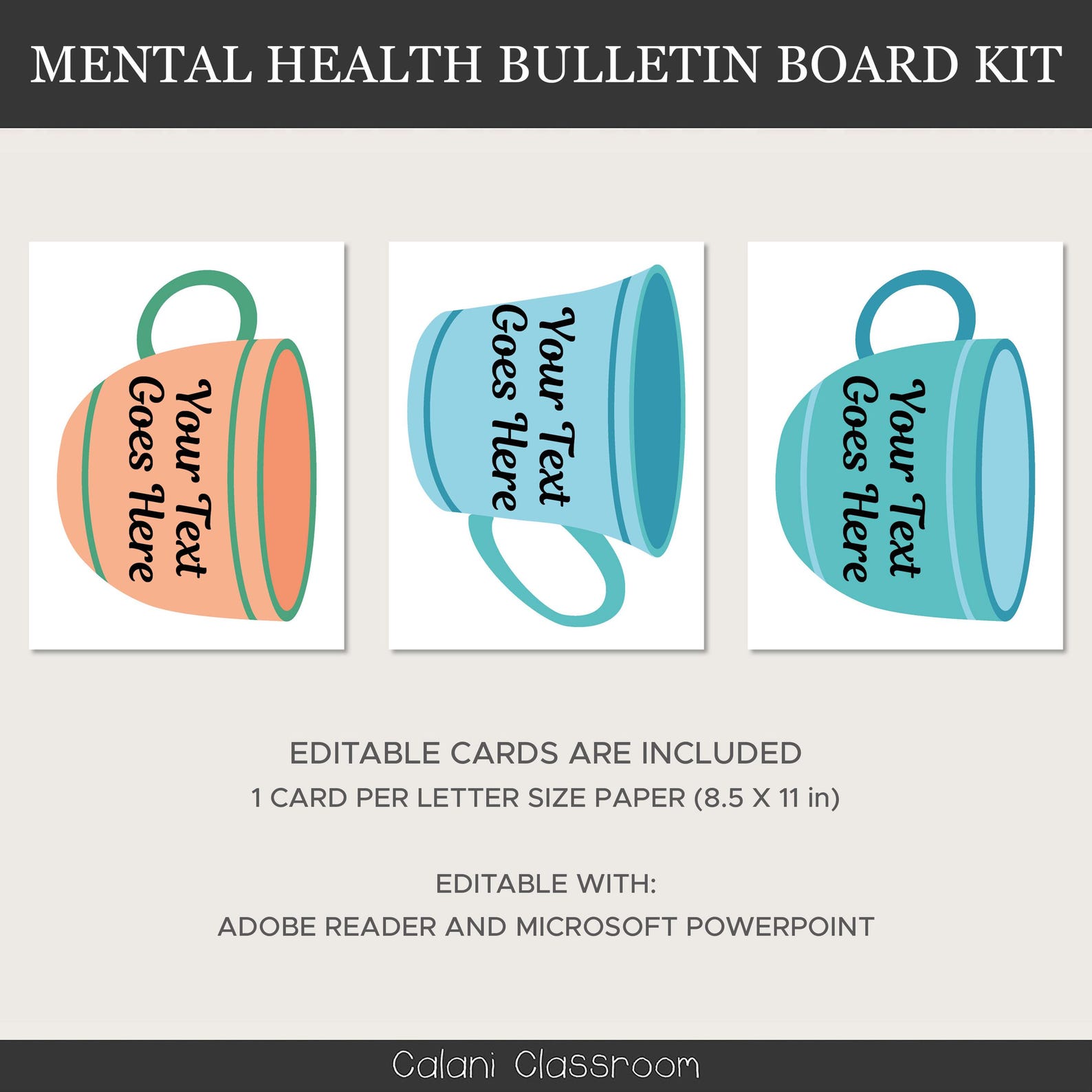 Mental Health Bulletin Board - Tea-themed Therapist Decor Printable Kit ...