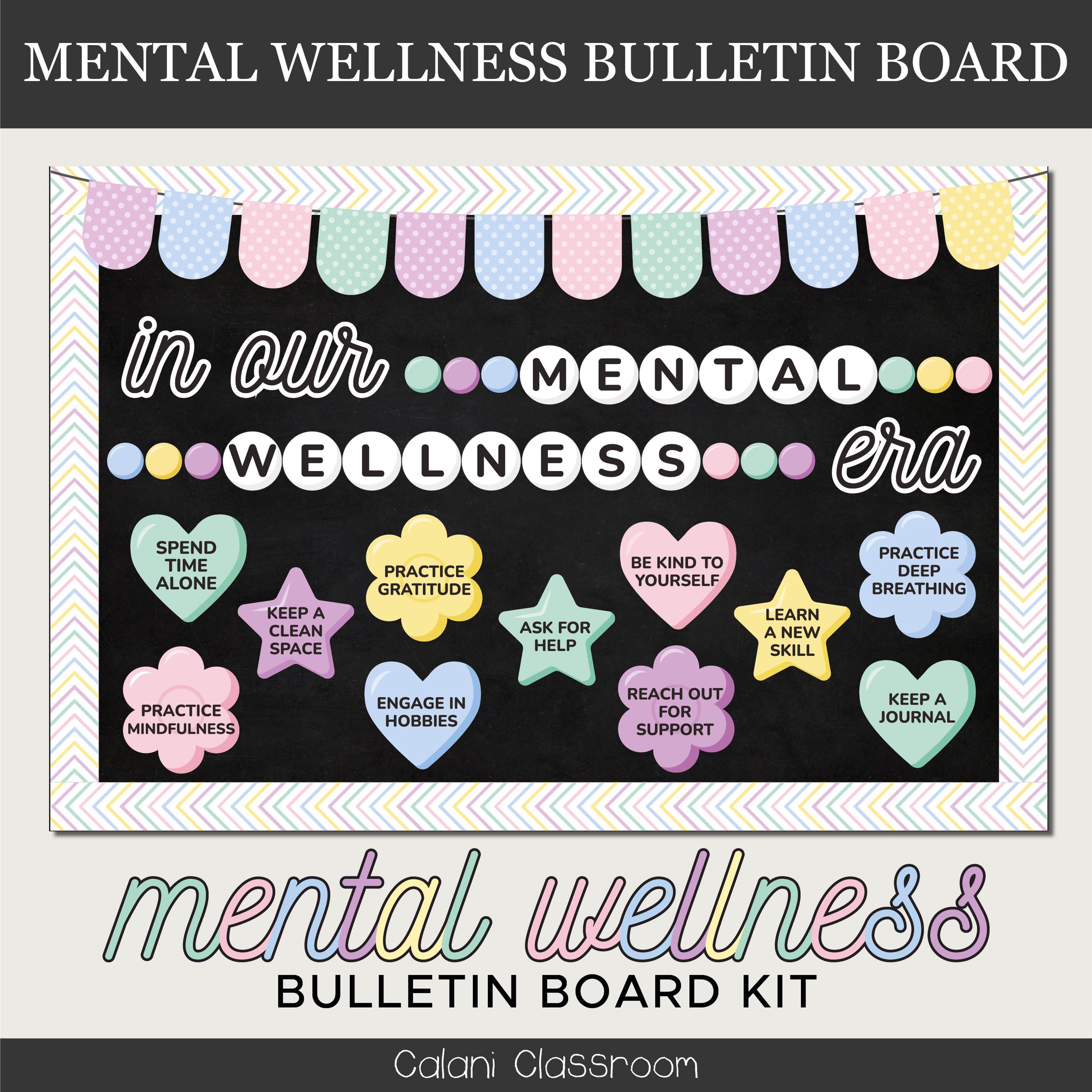 In Our Mental Wellness Era, Mental Health Bulletin Board Kit, Editable ...