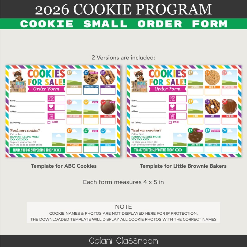 2026 Cookie Small Order Form, DIY Editable Cookie Marketing Kit for ...