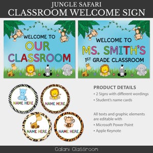 Classroom Welcome Sign, Jungle Safari Classroom Door Sign, Welcome to ...